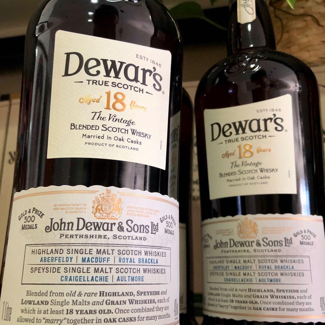 1L Dewars 18 years scotch whisky the vintage large bottle 1000ml, Food & Drinks, Alcoholic ...
