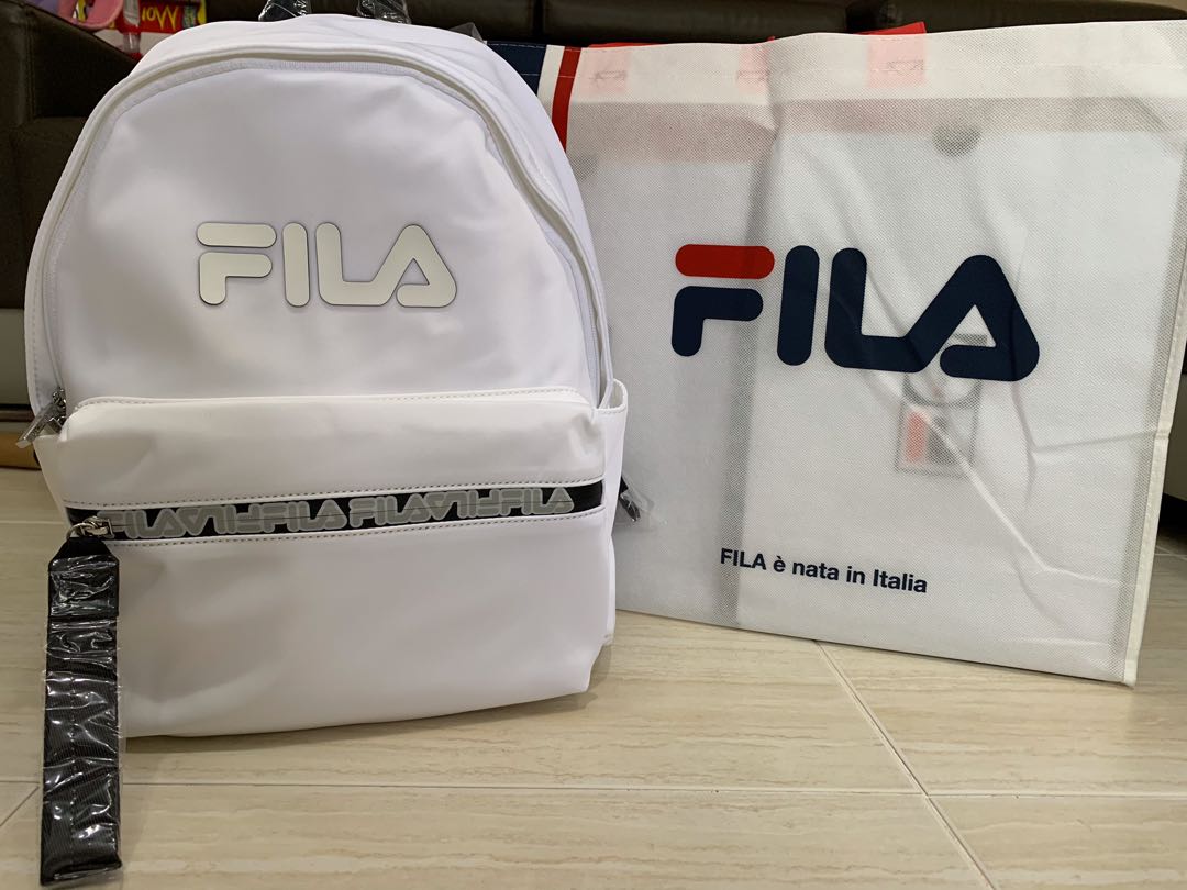 Authentic Fila Back Bag, Waterproof, white color, brand new, Computers ...