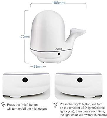 Cadrim Cute Diffuser, Aromatherapy Essential Oil Diffuser Ultrasonic ...