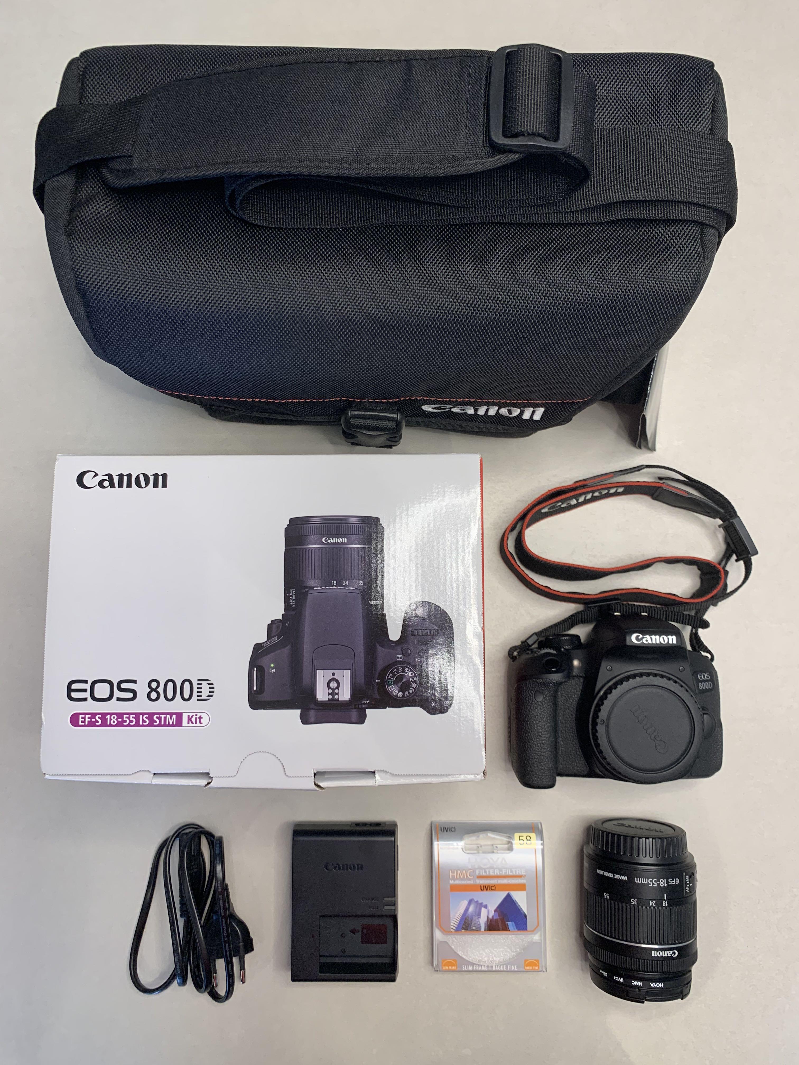 Canon EOS 800D + 18-55mm kit lens + Camera bag, Photography, Cameras on ...