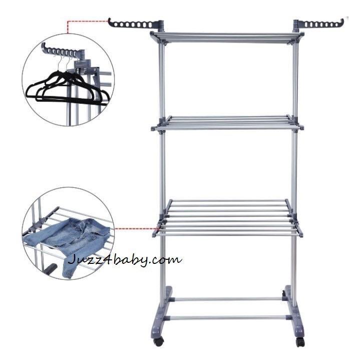 [SG STOCK] 3 Layers of Clothes Hanger Rack Laundry Drying Rack ...