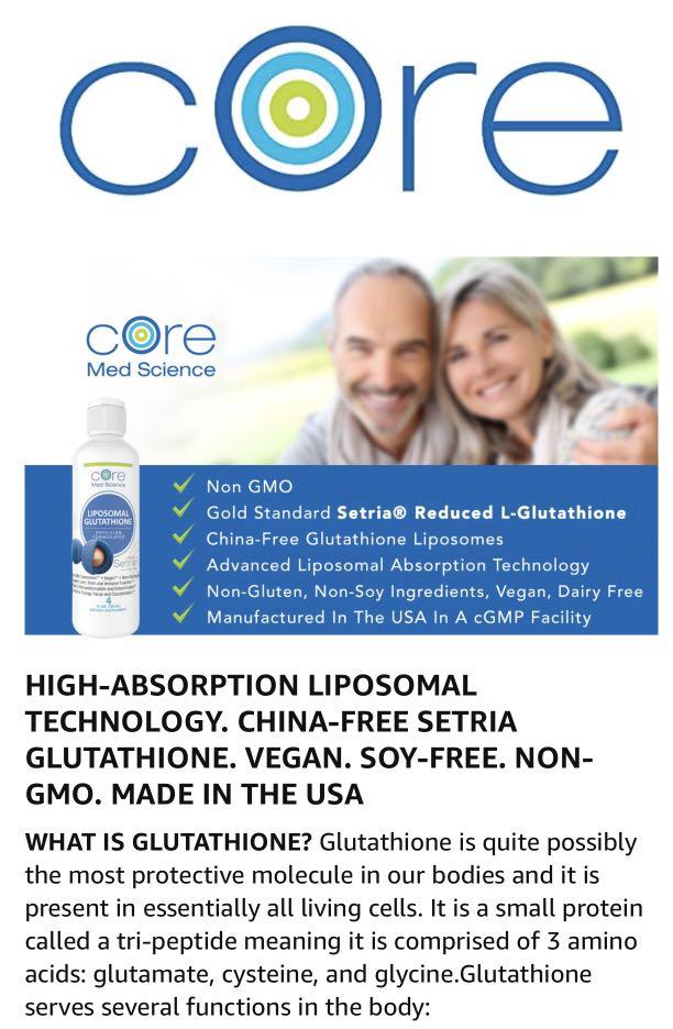 Core Med Science liposomal glutathione, Health & Nutrition, Health ...
