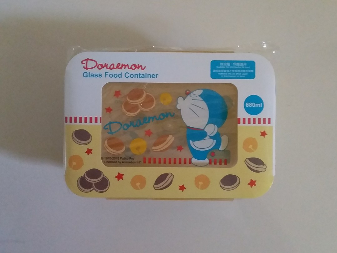 Doraemon Glass Food Container Lunch Box, Furniture & Home Living ...