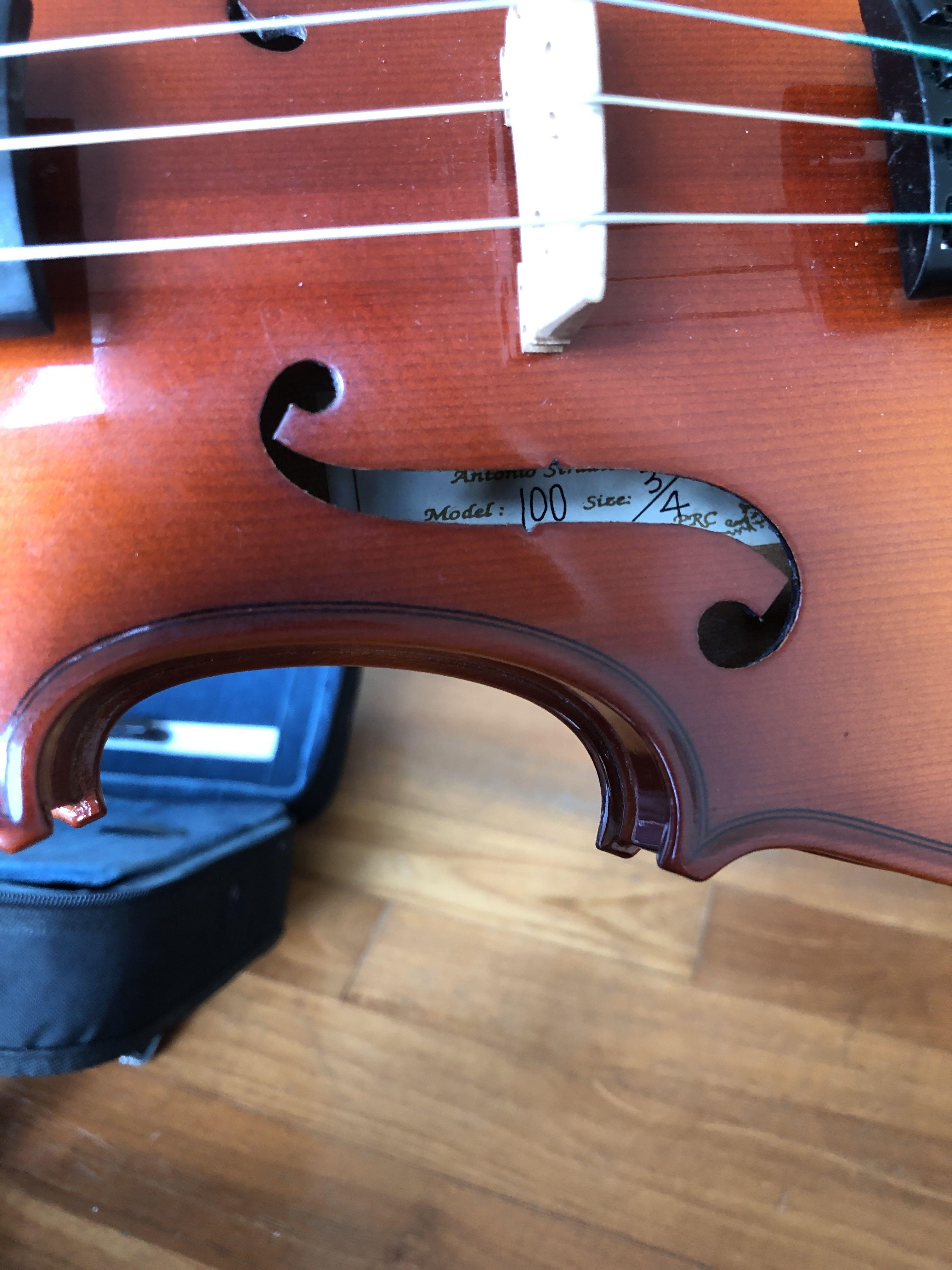 Eurostring Model 100 3/4 size Violin, Hobbies & Toys, Music & Media ...
