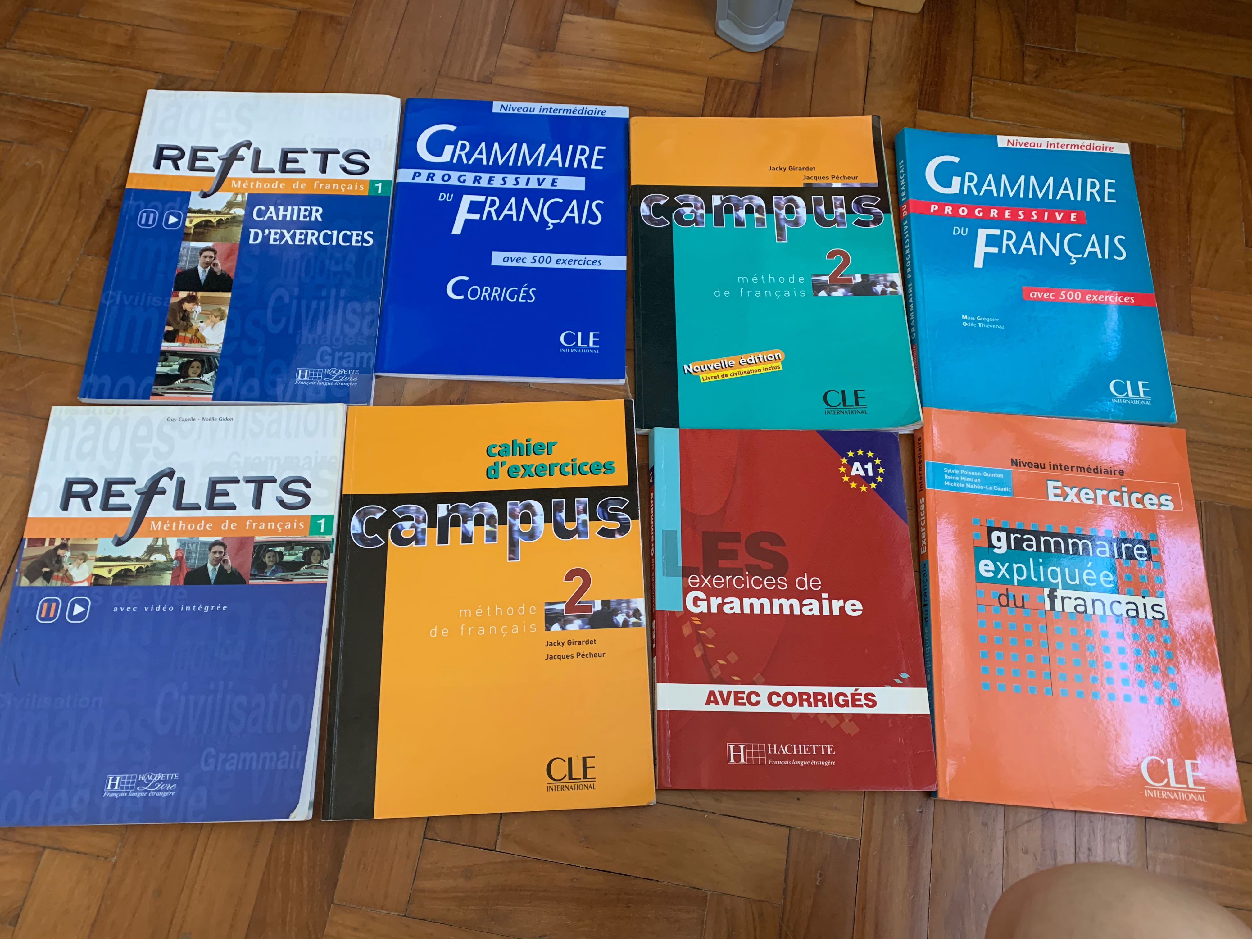 Set of 8 French textbooks and workbooks, Hobbies & Toys, Books ...