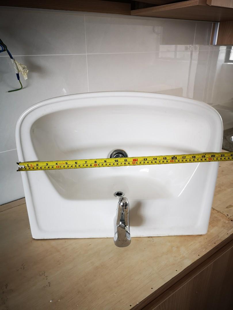 HDB Wall Mount Basin with Tap [New], Furniture & Home Living, Bathroom ...