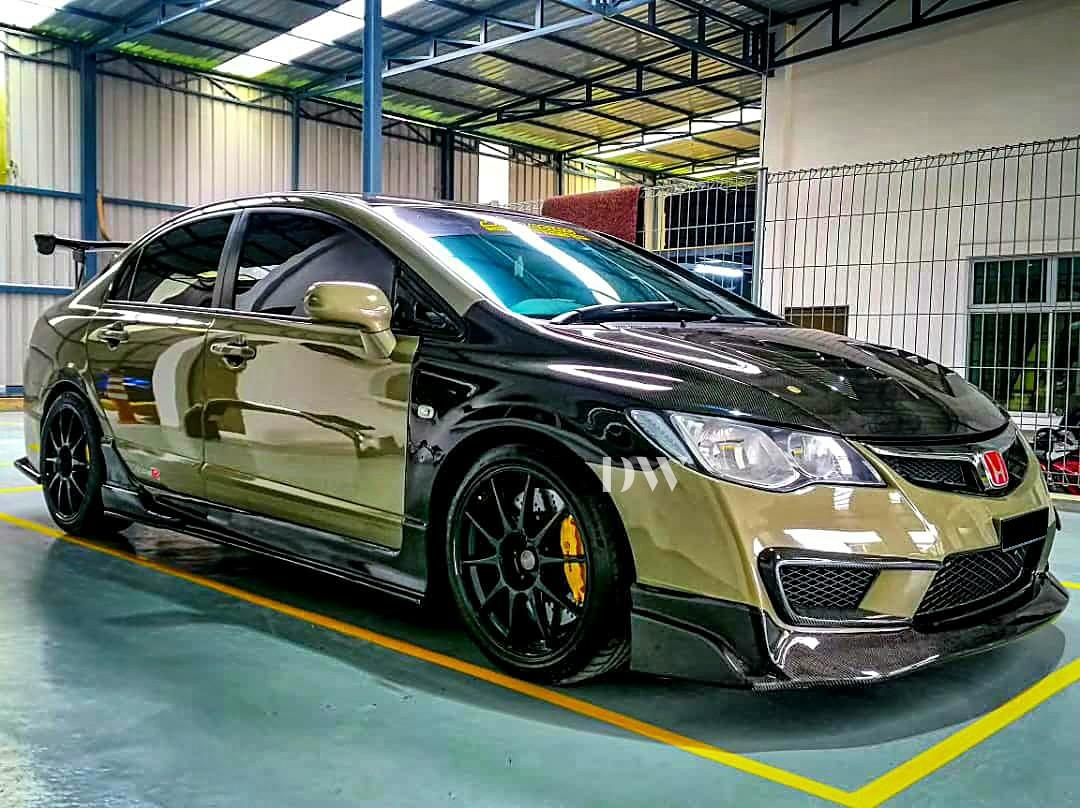 Honda Civic FD / FD2R Carbon fiber JS Racing Bonnet / front lip / A ...