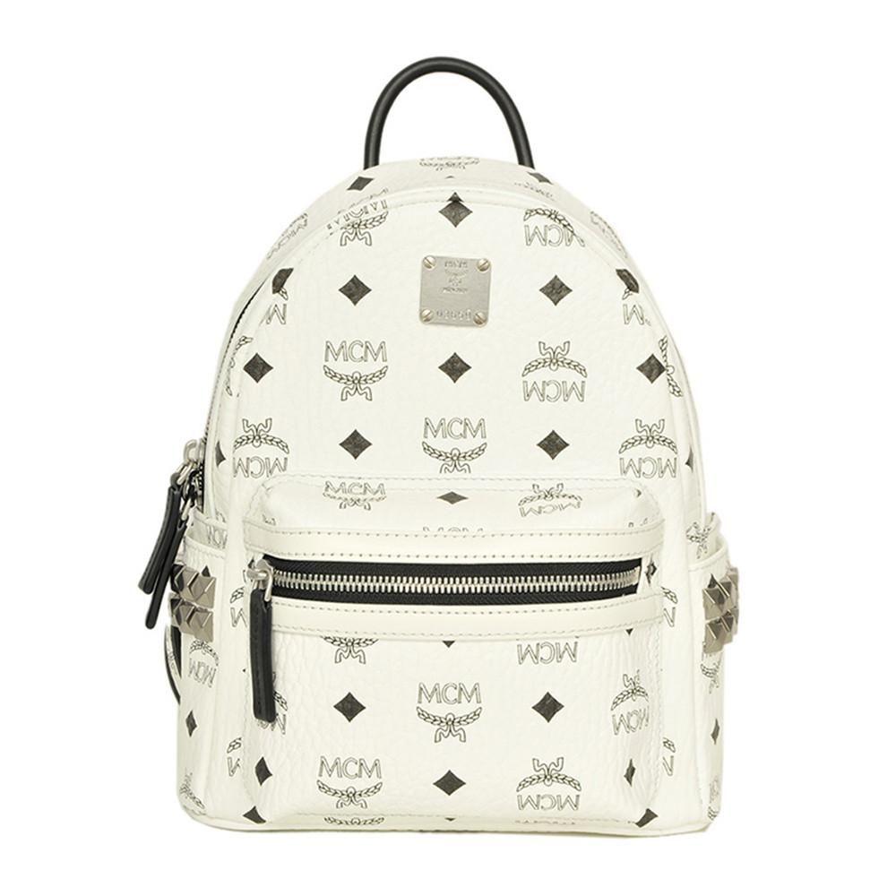MCM Small Backpack Mini Classic Backpack Side Rivet Letter L, Luxury ...