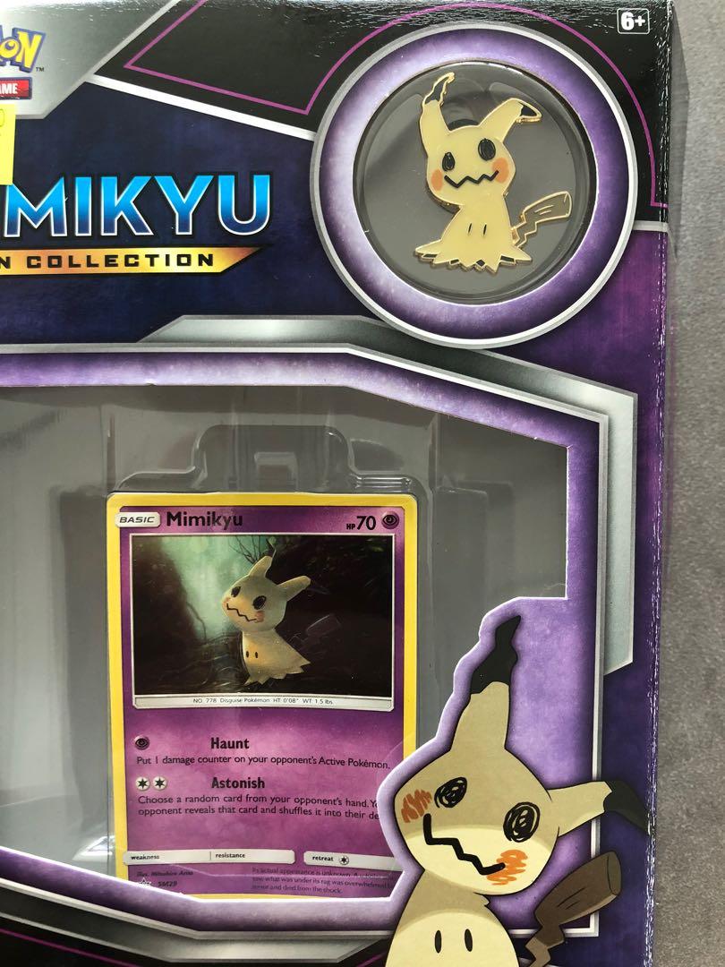 Mimikyu promo card and pin, Toys & Games, Board Games & Cards on Carousell