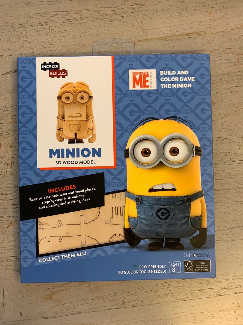 Minion 3D wood model, 興趣及遊戲, 收藏品及紀念品, 明星周邊 - Carousell