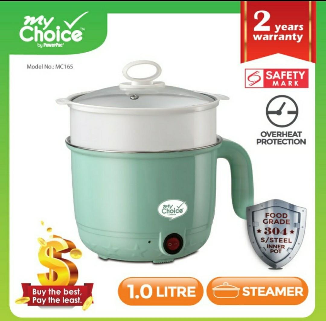 My Choice by PowerPac 1Litre Multi Cooker with Steamer (Stainless Steel ...