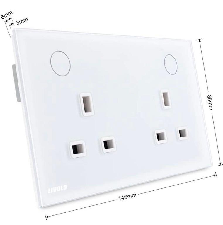 New Touch Sensor Standard 3 Pin UK Wall Power Socket Switch, Furniture ...