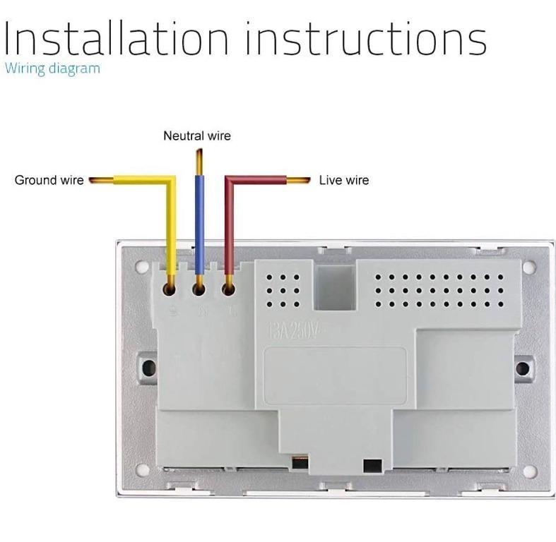 New Touch Sensor Standard 3 Pin UK Wall Power Socket Switch, Furniture ...