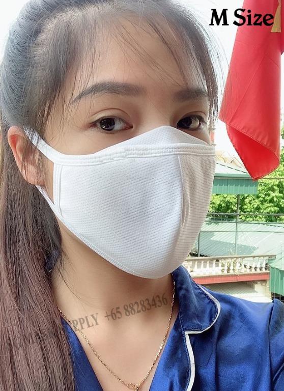 [WHITE - M SIZE] PROTECH MASK - 3 layers - Certified + Antibacterial ...