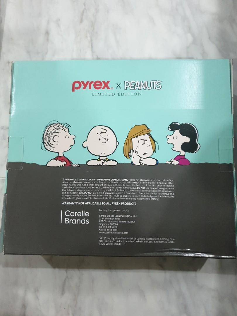 Pyrex Peanuts Snoopy glass storage containers, Furniture & Home Living ...