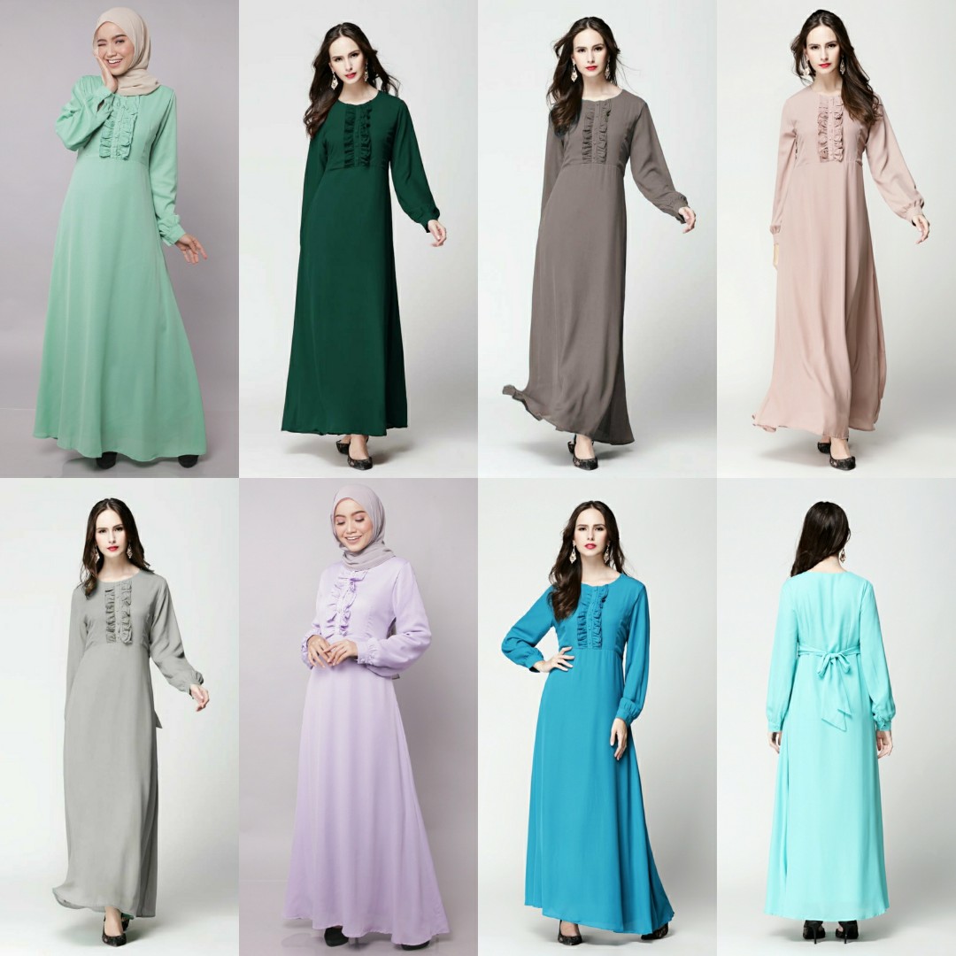 Ruffles Dress jubah abaya abayah jubba jubbah juba, Women's Fashion ...