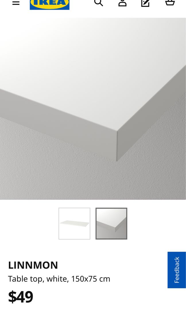 Table Desk Top Linnmon ikea, Furniture & Home Living, Furniture, Tables ...