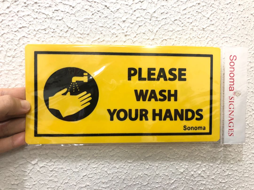 The New Normal Signages: Please Wash Your Hands, Looking For on Carousell