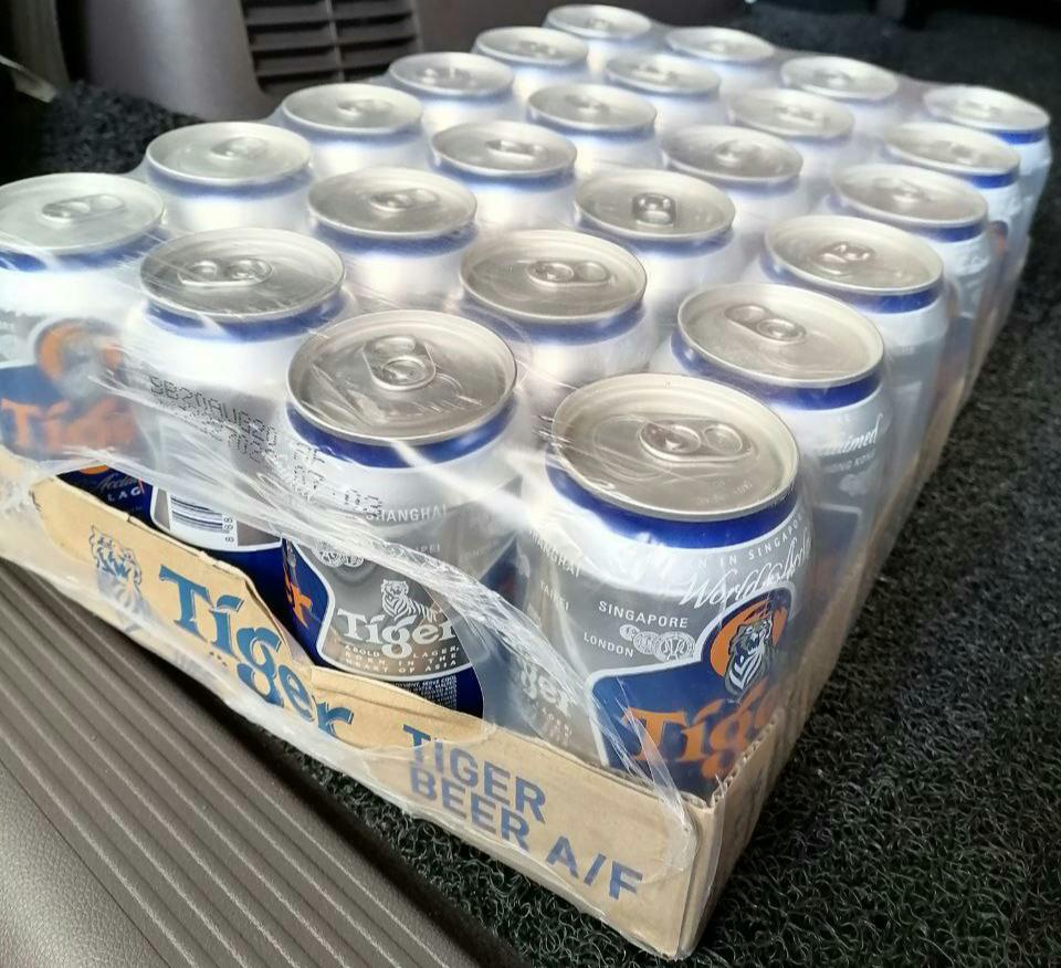 Tiger beer 1 carton 24 cans, Food & Drinks, Alcoholic Beverages on ...
