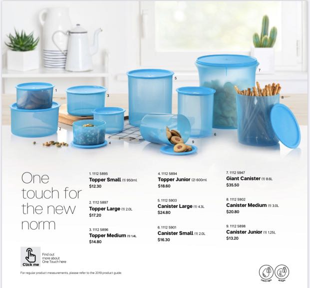 Tupperware one touch containers, Furniture & Home Living, Kitchenware ...