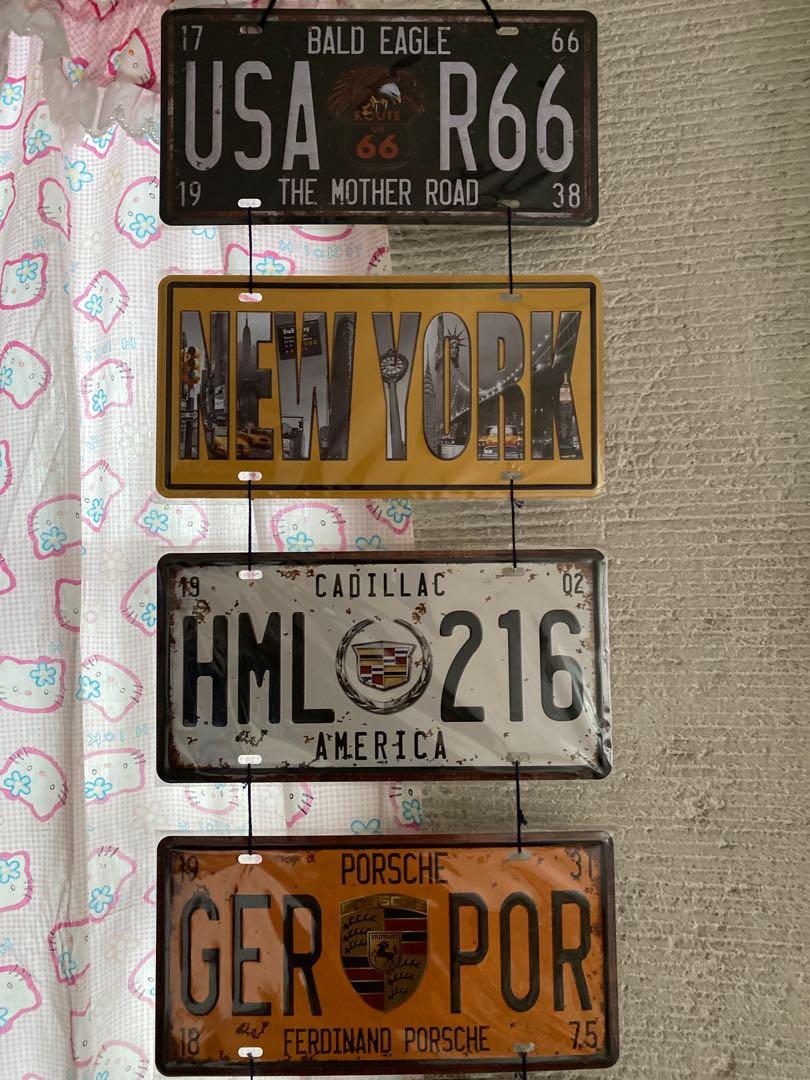 Vintage Car Plates Design Wall Decor, Furniture & Home Living, Home ...
