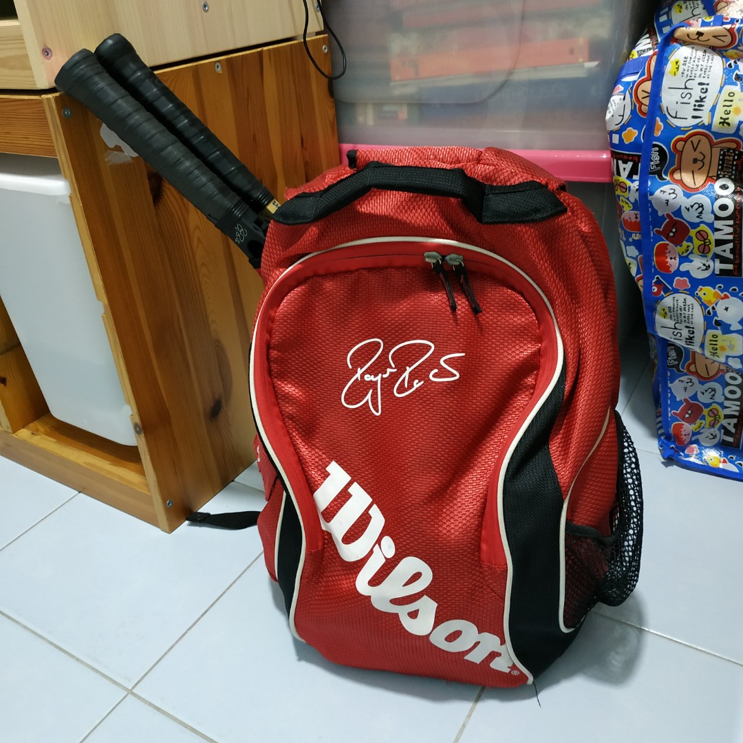 Wilson Tennis Backpack Red, Sports Equipment, Sports & Games, Racket ...