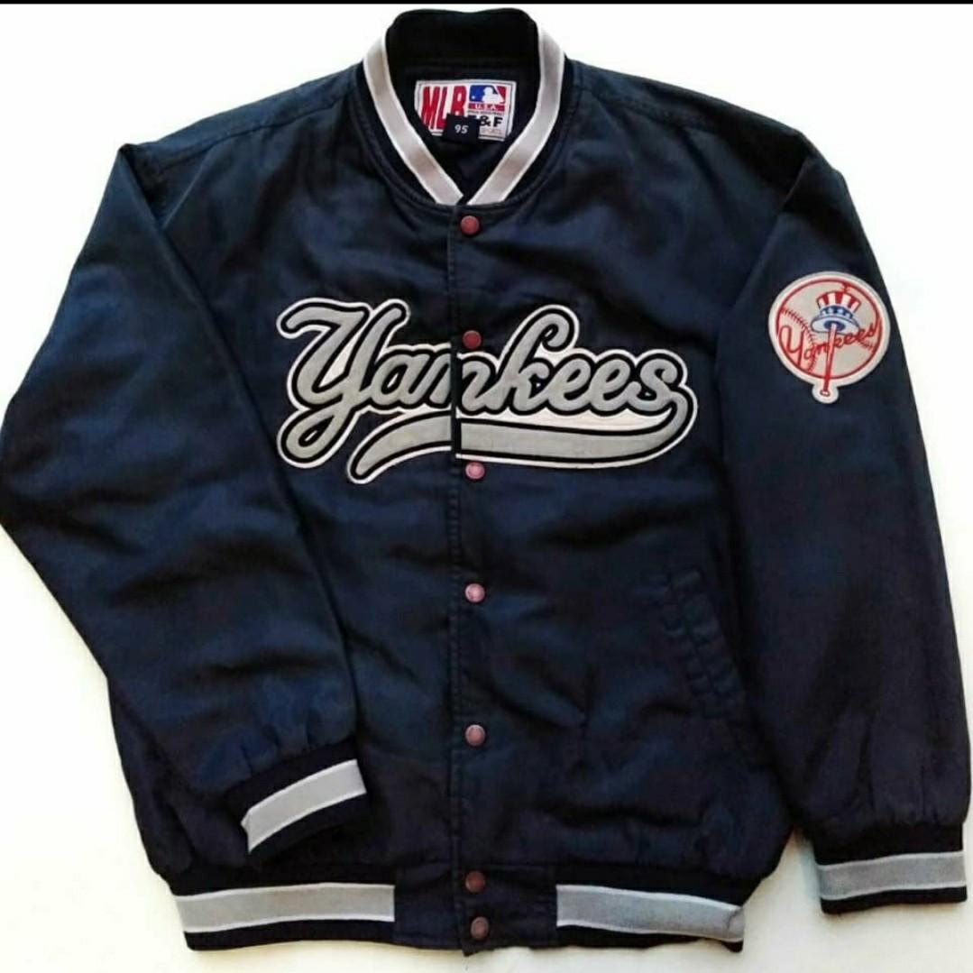 Authentic Yankees MLB Varsity Jacket, Fesyen Pria, Pakaian , Atasan di ...