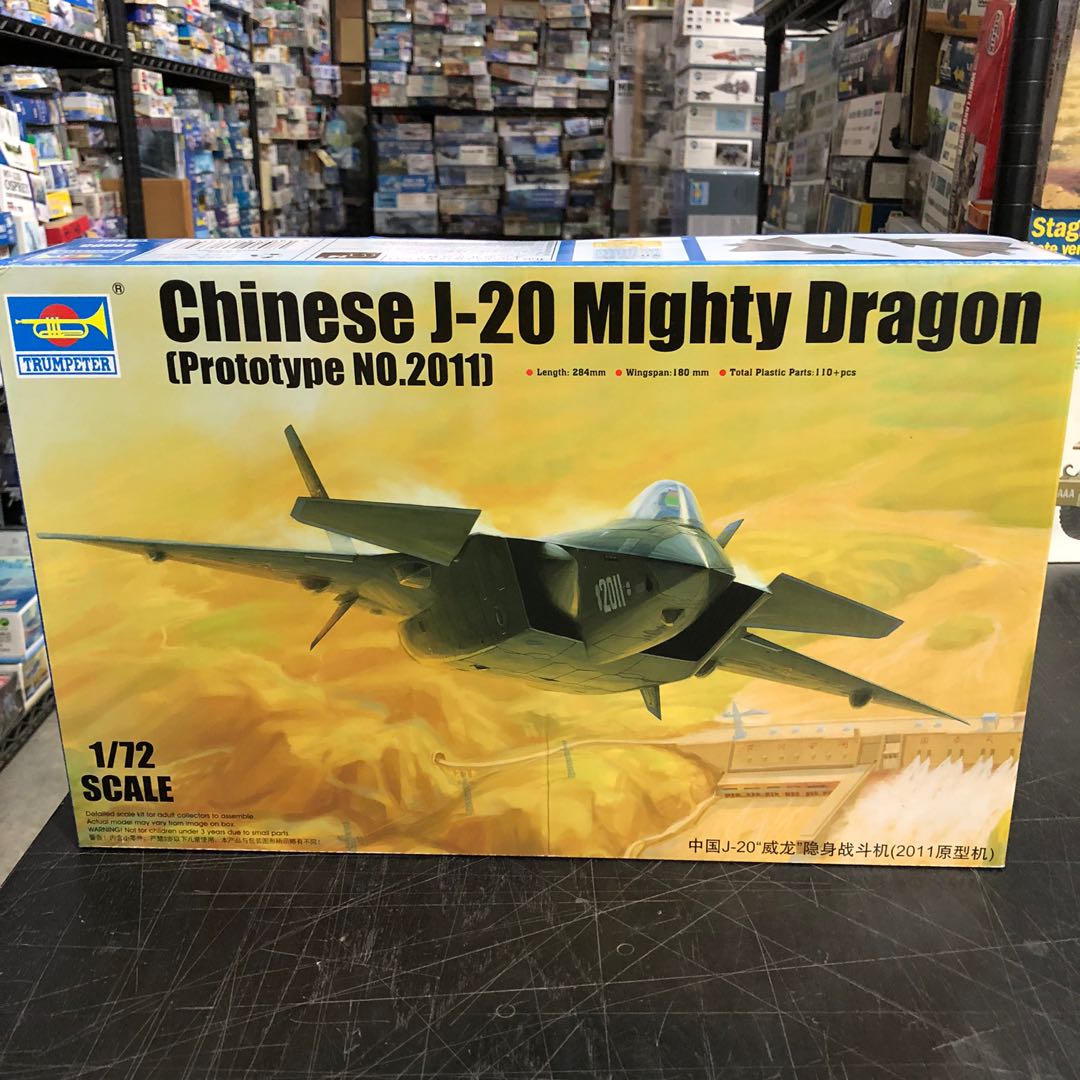 1/72 Trumpeter Chinese J-20 Mighty Dragon Model Kit, Hobbies & Toys ...