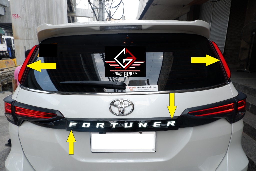 2016 to 2020 Toyota Fortuner Led Tail light extension or Pillar led ...