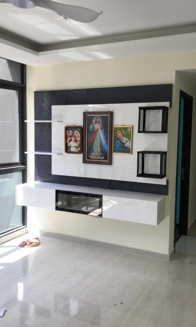 7ft Feature Wall TV Console Cabinet (Free installation), Furniture ...