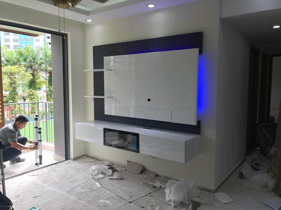 7ft Feature Wall TV Console Cabinet (Free installation), Furniture ...