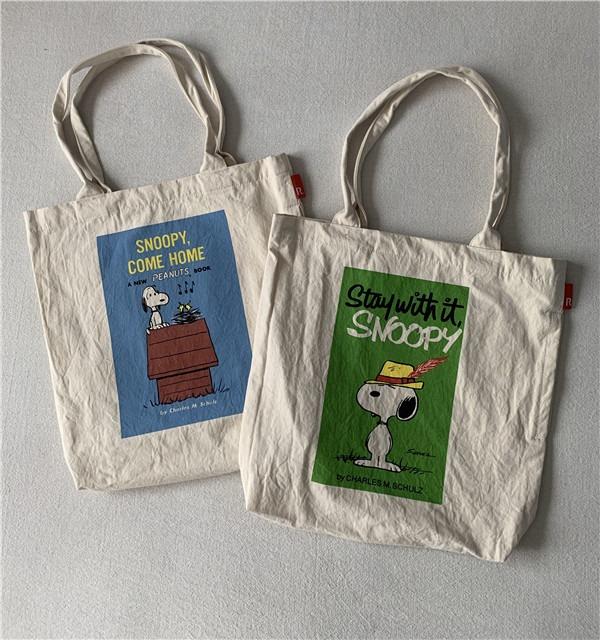 日本 ROOTOTE X Snoopy 史諾比 米白色帆布 Come Home 手挽袋, 女裝, 手袋及銀包, Tote Bags ...