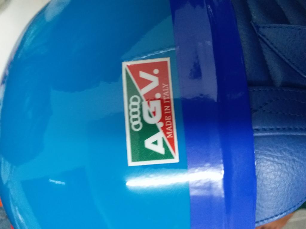 AGV Blue Half Helmet XLarge Size 64 Big Size Repro vespa lambretta bsa ...