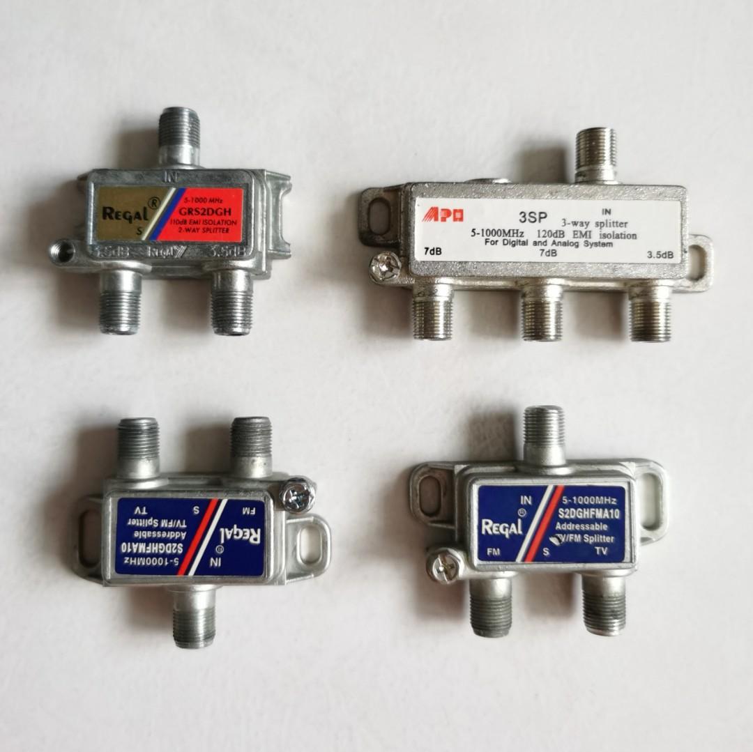 Cable Coax 2-Way TV/FM Splitter and Twinax to RJ45 Balun, Electronics ...