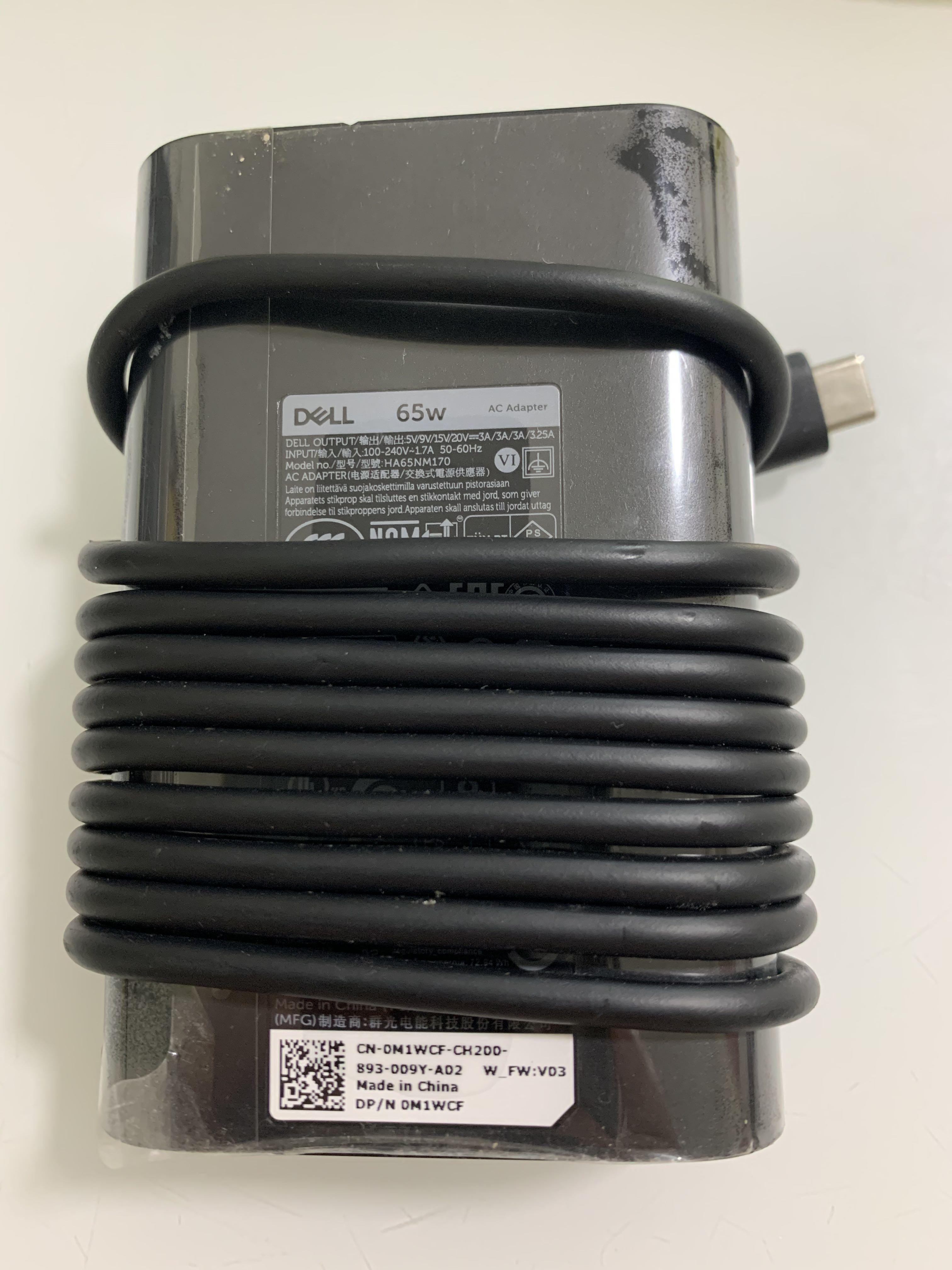 Dell type C , usb c charger 5V, 12V, 15V, 20V with 30W, 45W, 65W, 130W ...