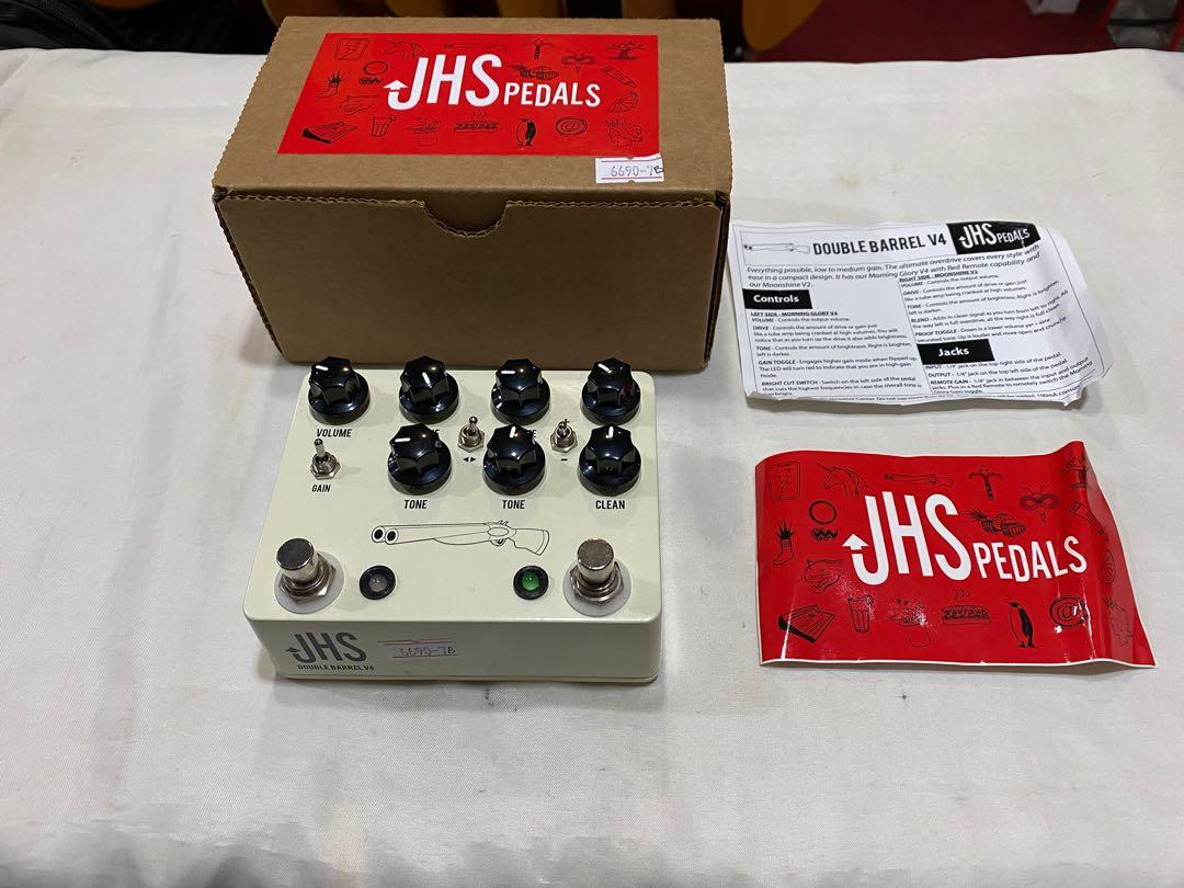 JHS Double Barrel V4 2-in-1 Dual Overdrive Guitar Effects Pedal, Music ...