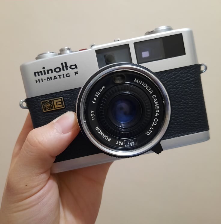 MINOLTA HI-MATIC F, Photography, Cameras on Carousell