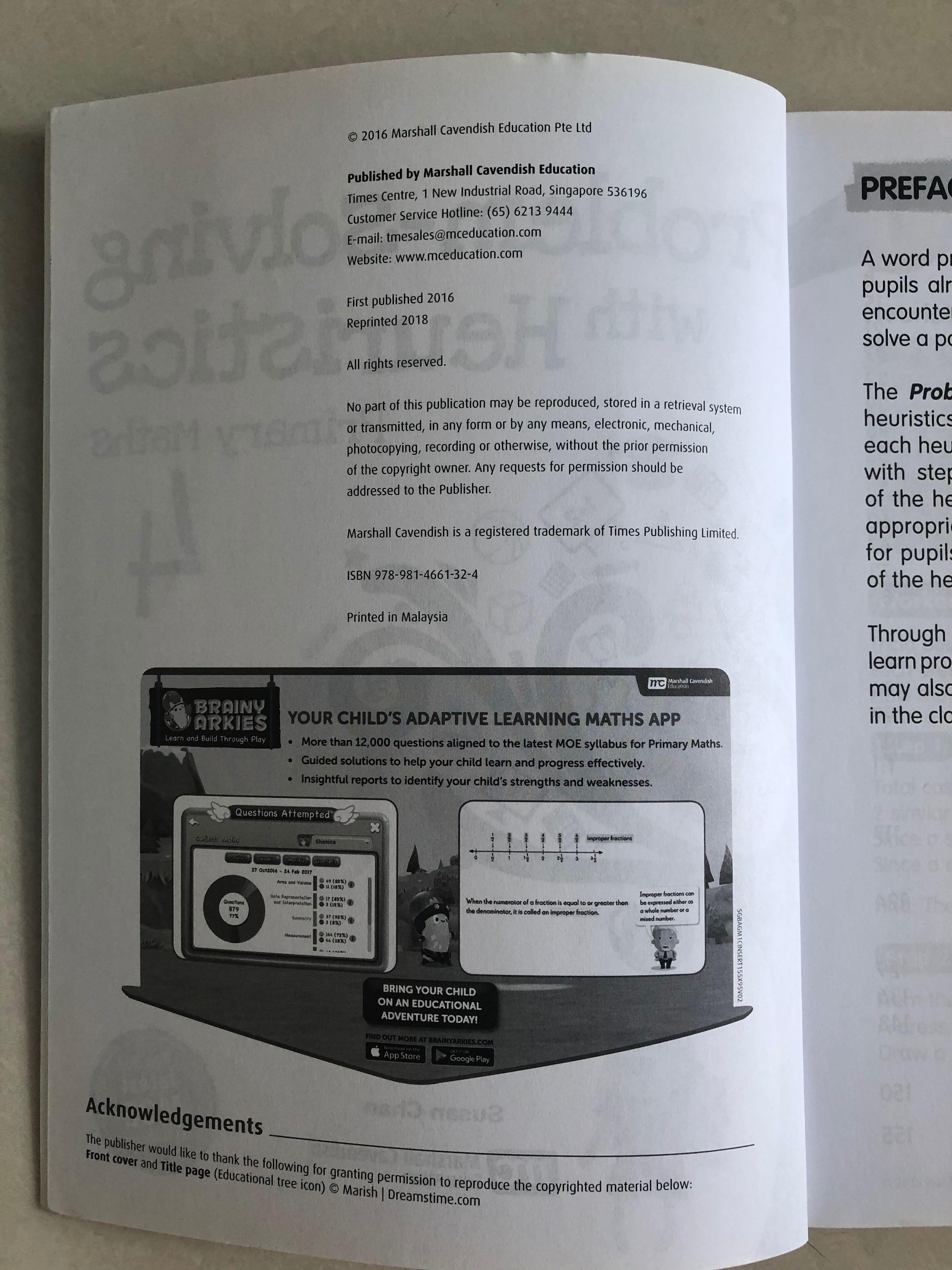 P4 primary Maths PSLE reference guide assessment book problem solving ...