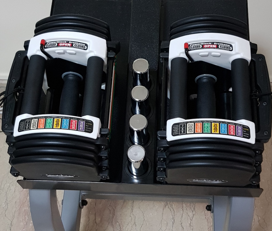 PowerBlock Adjustable Dumbbells(pair) + Stand : for Strength training ...