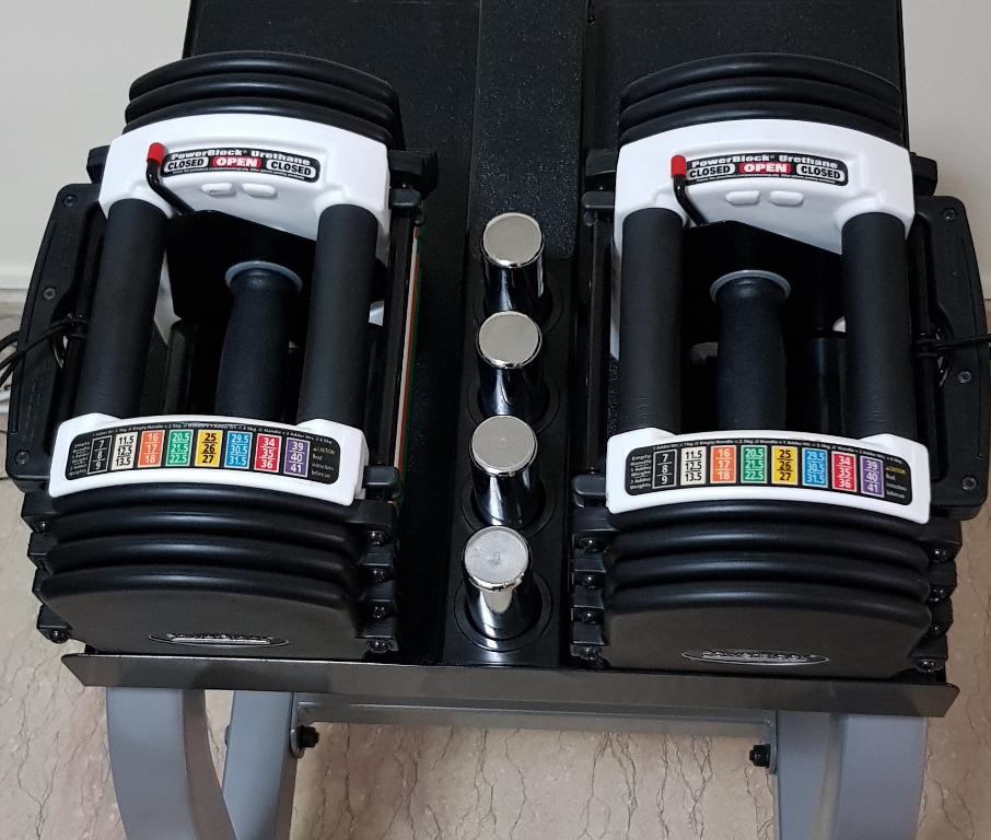 PowerBlock Adjustable Dumbbells(pair) + Stand : for Strength training ...