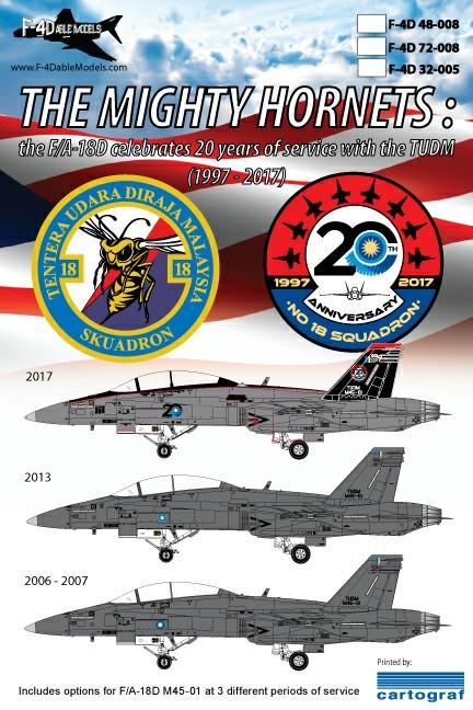 RMAF F/A-18D 20yrs Service Decal, Hobbies & Toys, Stationery & Craft ...