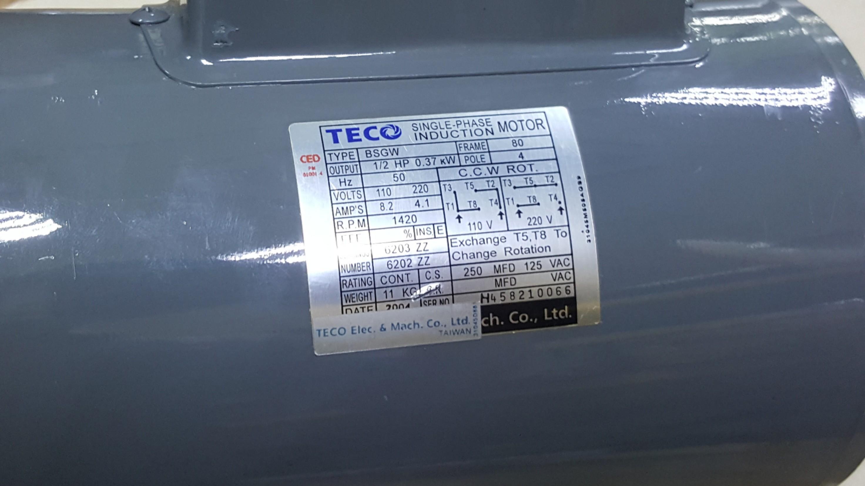 TECO Single Phase Induction Motor, Auto Accessories on Carousell