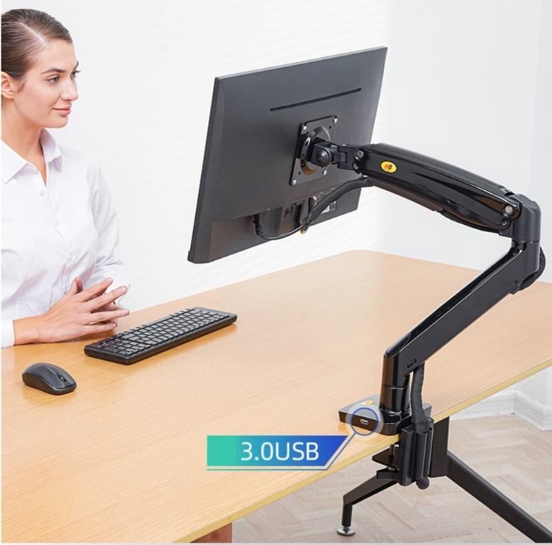 (Up to 35 inch!) Monitor Arm Mount Gas Spring Arm Bar NB F100A ...