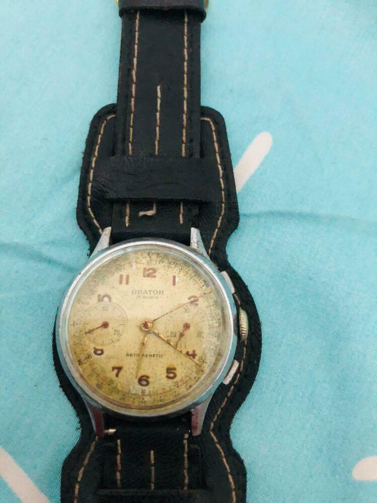 Vintage swiss made orator chronograph watch for repair, Men's Fashion ...