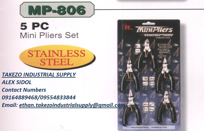 5PCS. S/S MINI PLIER SET MP806, Commercial & Industrial, Construction ...