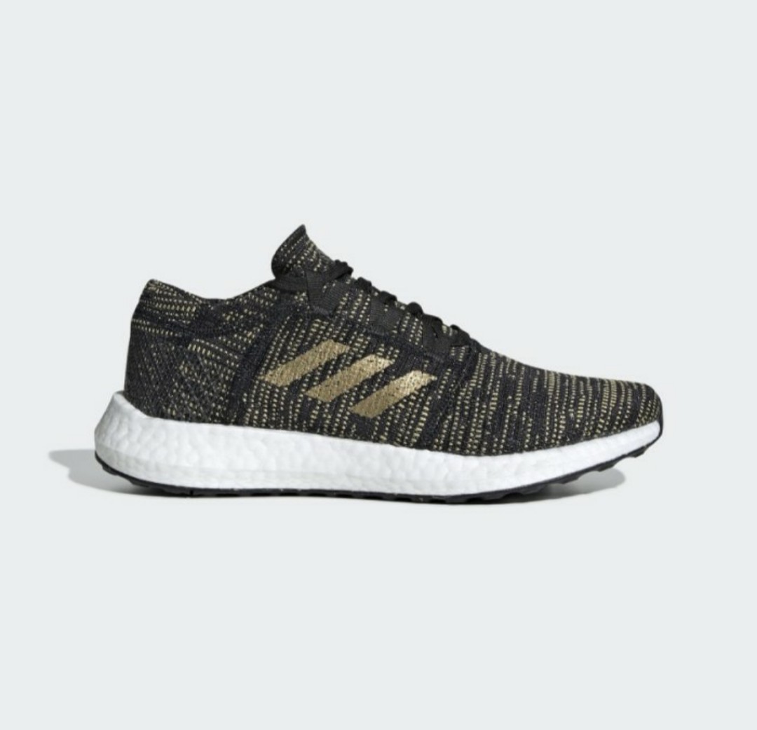 Adidas Pureboost Woman black gold original BNIB, Fesyen Pria, Sepatu ...