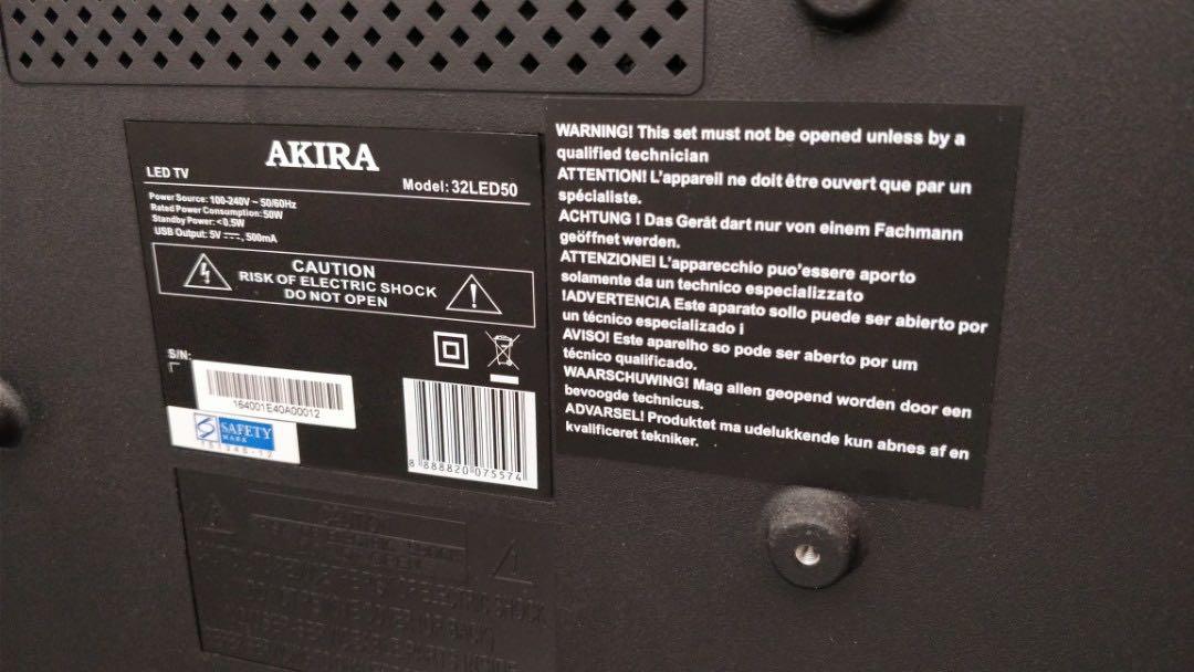 Akira 32" LED TV with box (Used), Home Appliances, TVs & Entertainment ...
