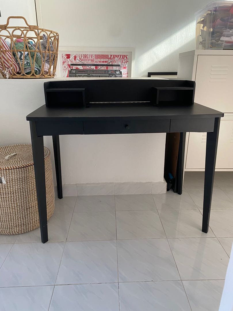 Black Desk, Furniture & Home Living, Furniture, Tables & Sets on Carousell