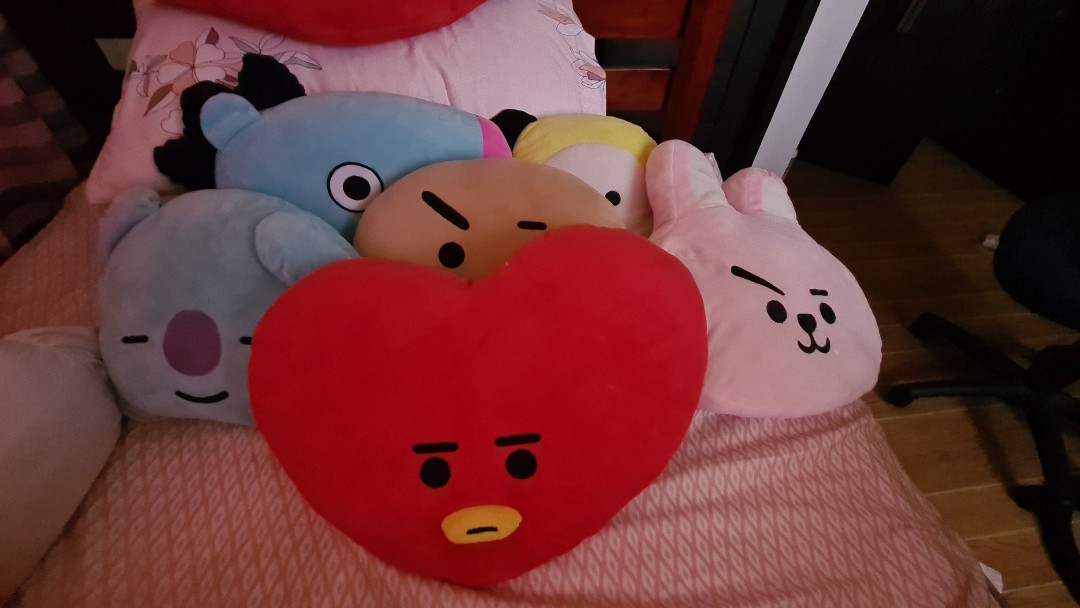 Bt21 Unofficial Face Cushions, Hobbies & Toys, Toys & Games on Carousell