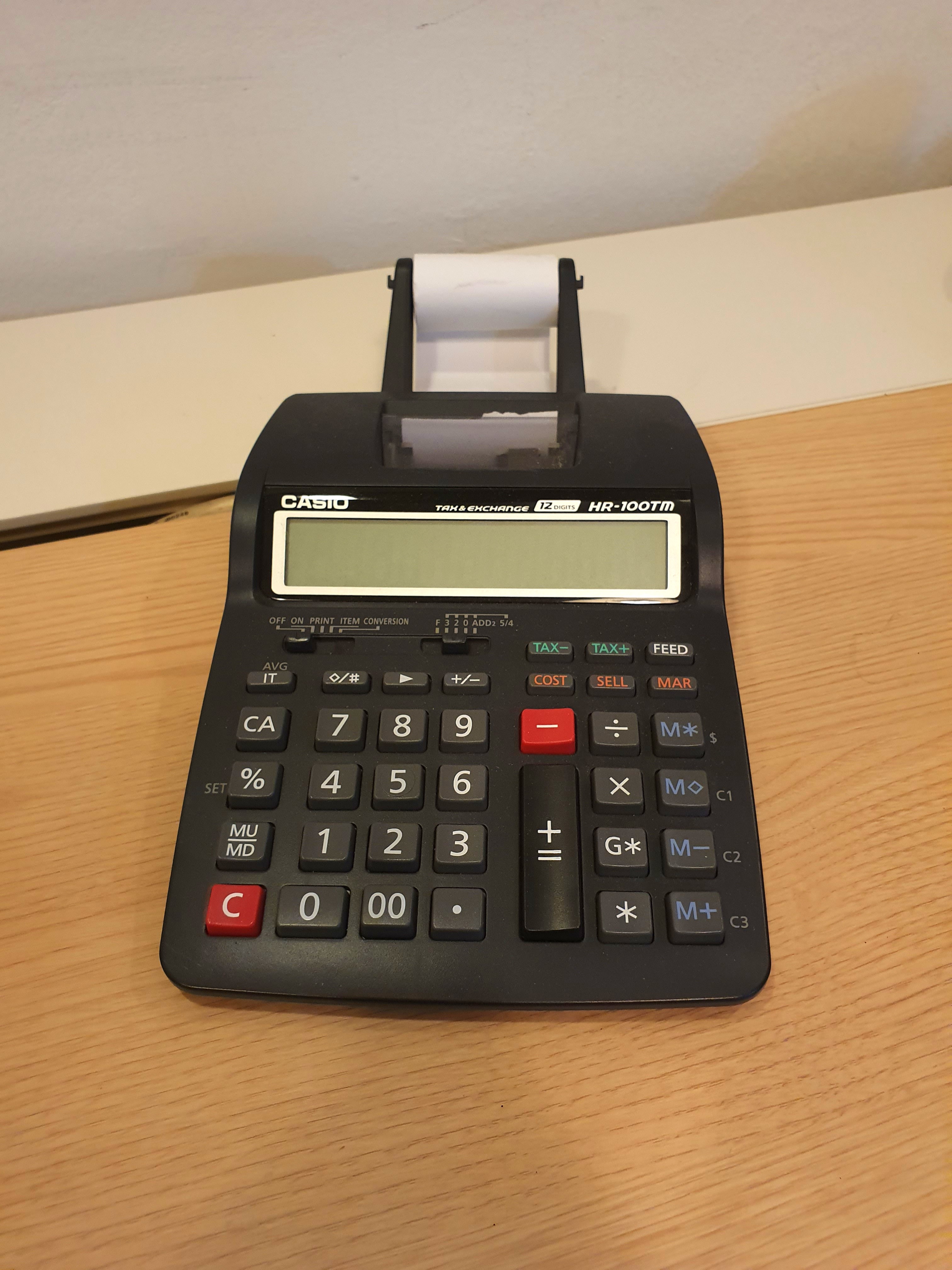 Casio HR-100RC Printing Calculator, Computers & Tech, Printers ...